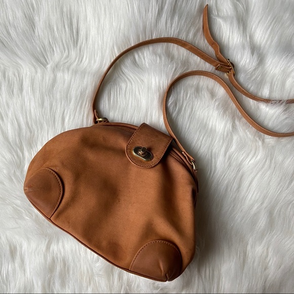Bags | Vintage Genuine Leather Crossbody Turn Lock Bag | Poshmark